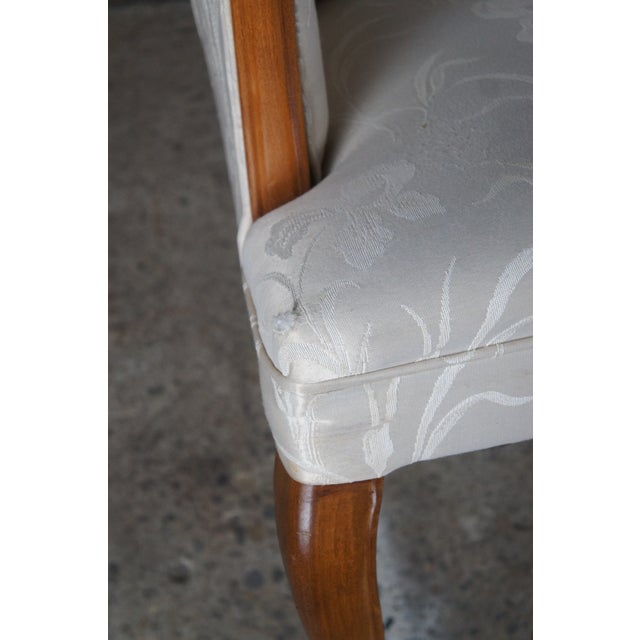 Mid 20th Century Vintage Queen Anne Mahogany Channel Back Upholstered ...