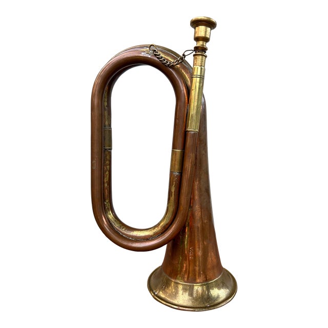 Vintage Copper Bugle | Chairish