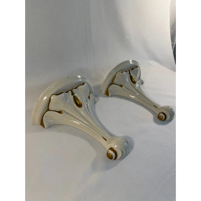 Mid 20th Century Italian Style Decorative Ceramic Wall Bracket Shelves ...