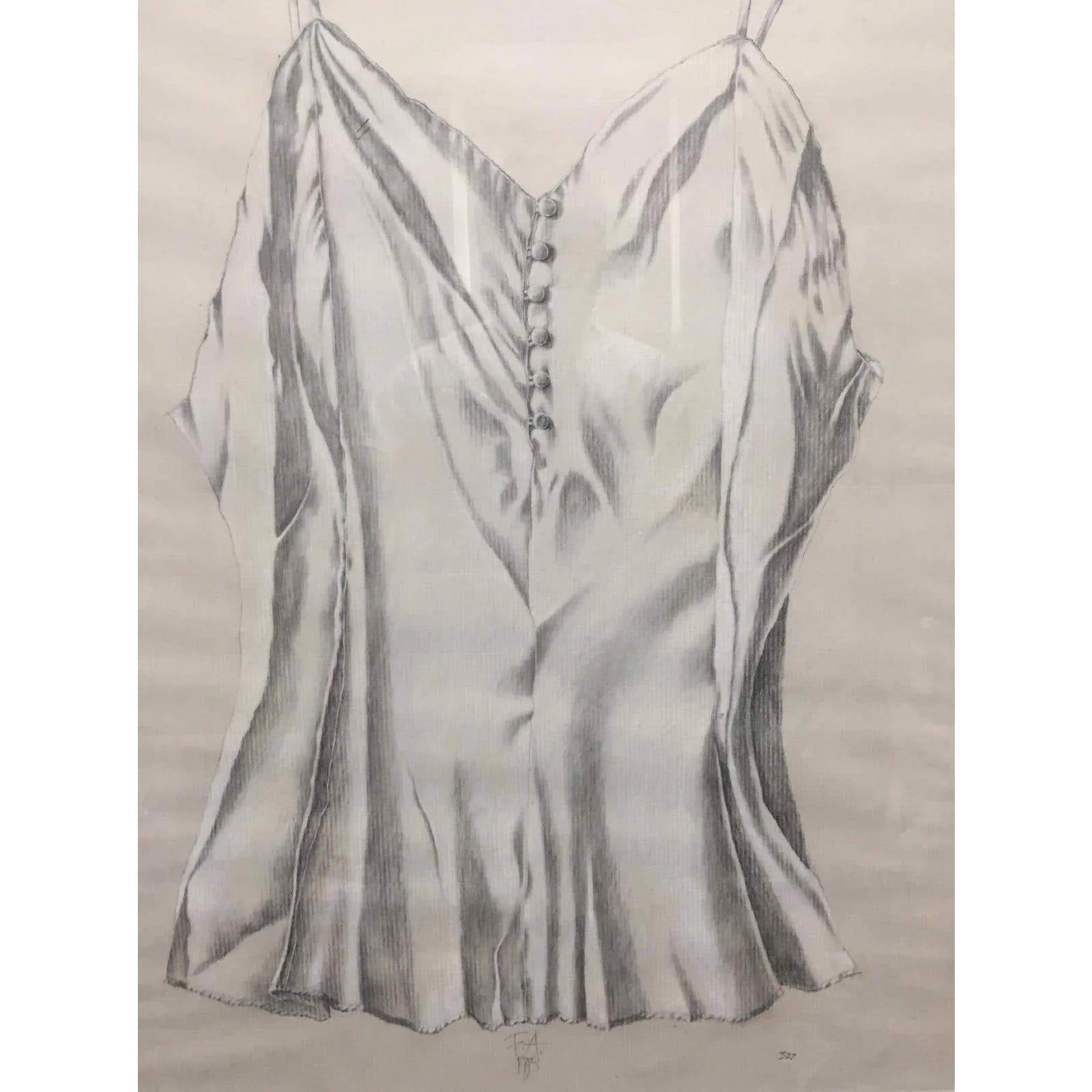 "Camisole" Realist Modern Graphic Still Life Sketch Drawing by Franklin ...