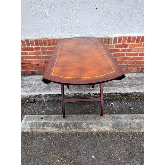 Early 20th Century Antique Regency Style Drop Leaf Leather Top Round ...
