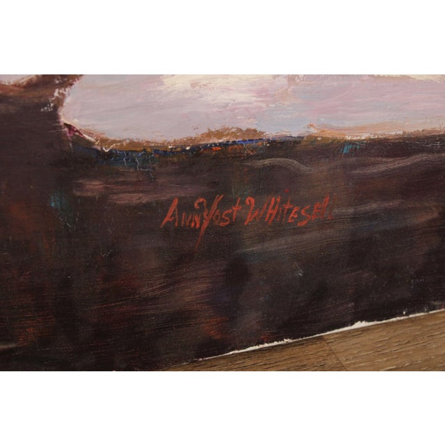 1970s 'Winter Fantasy' Landscape Original Oil Painting by Ann Yost ...