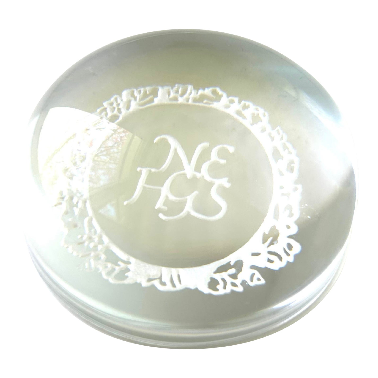 Vintage Unusual Glass Paperweight Monogram | Chairish