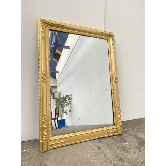 Stuccoed and Gilded Wooden Mirror, 1800s | Chairish