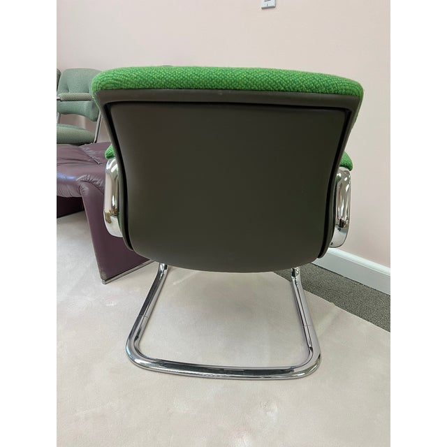 1980s Green Steelcase Inc Model 454 Cantilever Arm Chair | Chairish