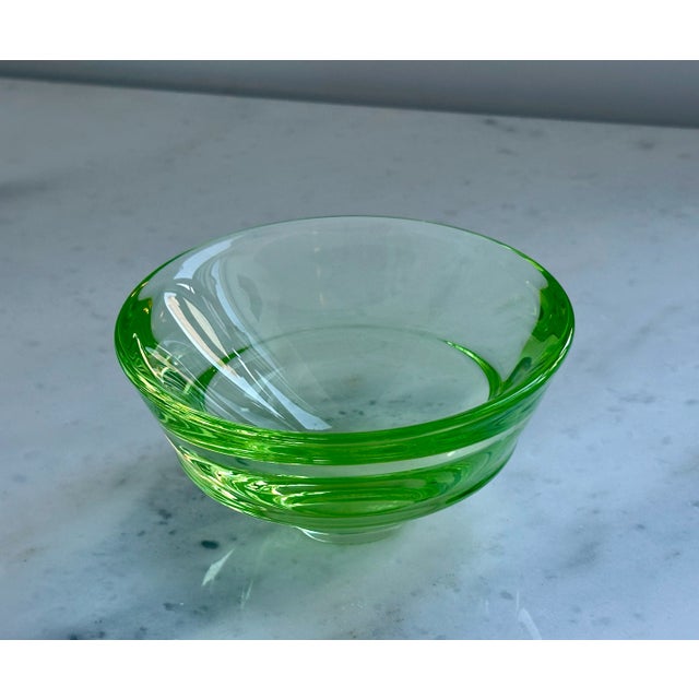 Holmegaard Green Glass Bowl by Per Lutken Mid Century Modern | Chairish