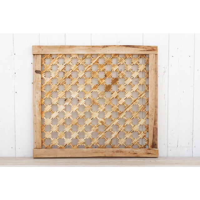 Carved Floral Wood Lattice Window | Chairish