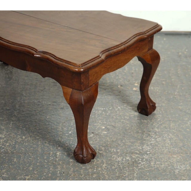 Hardwood Coffee Table on Claw & Ball Feet | Chairish