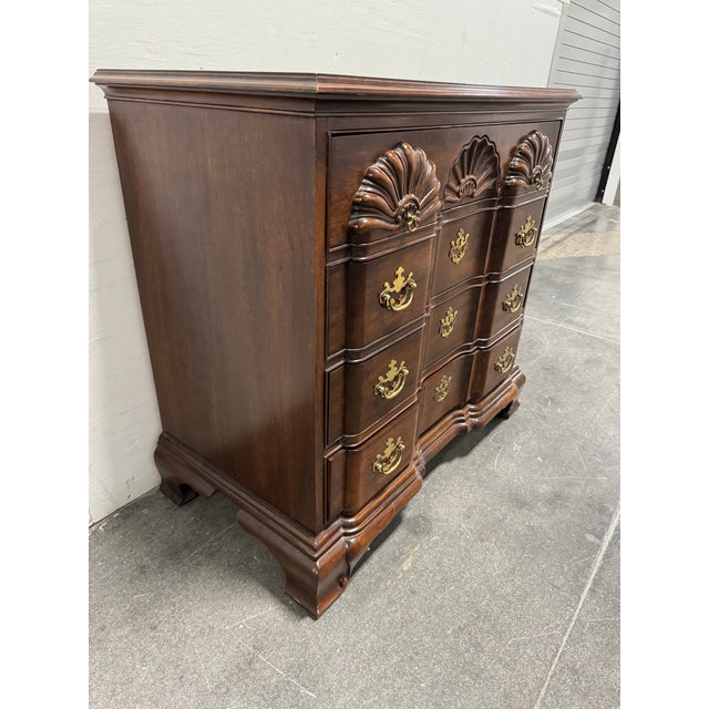 Drexel Chippendale Cherry Block Front Goddard Chest | Chairish