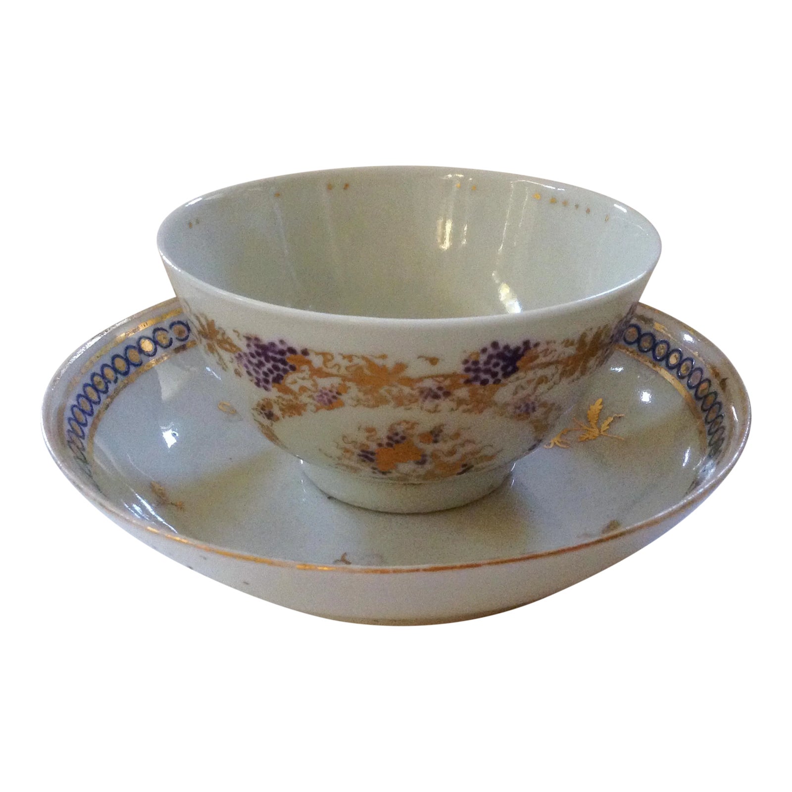 18th Century Chinese Export Tea Cup and Saucer Set | Chairish