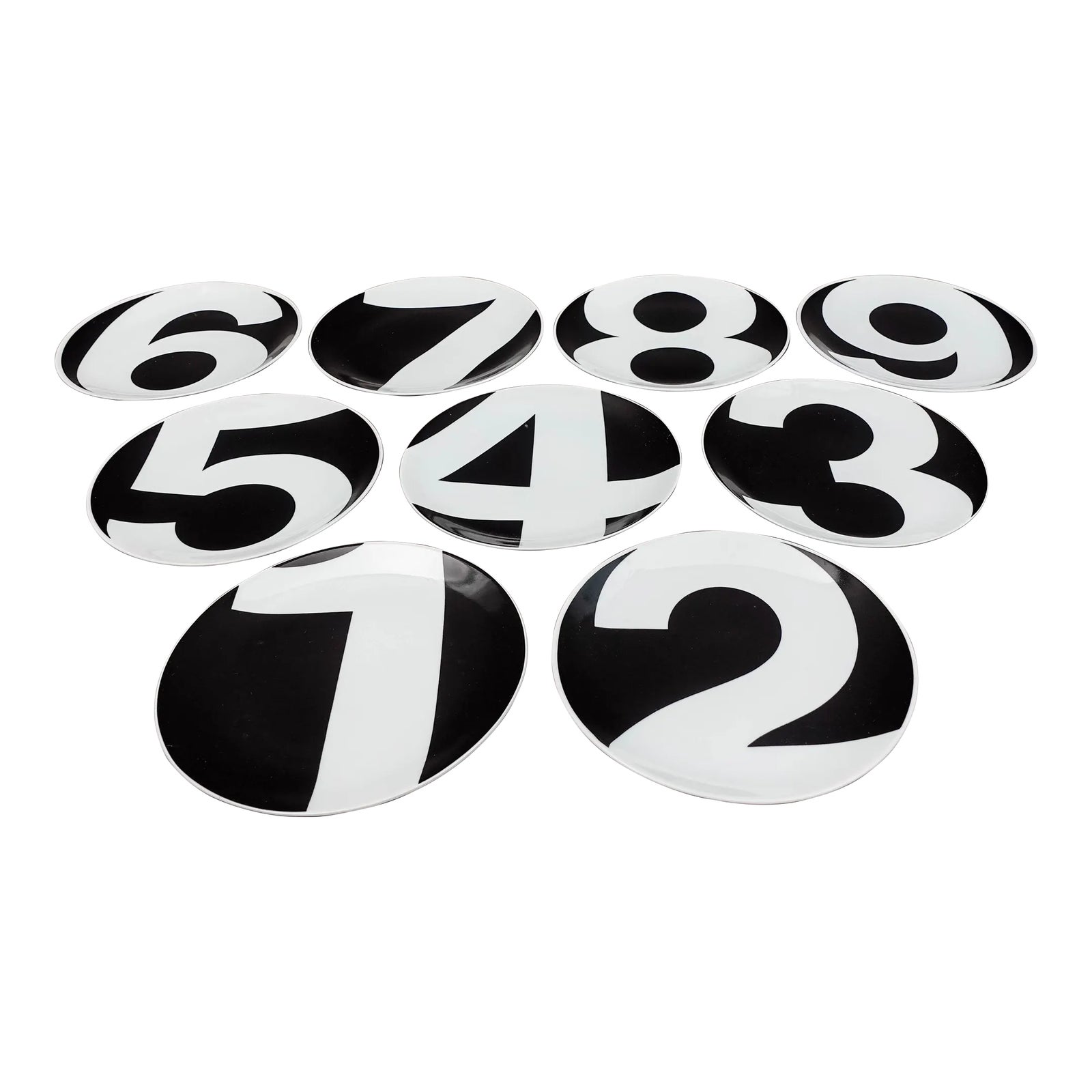 Mid 20th Century Georg Jensen Black White Numbers Collection Porcelain ...