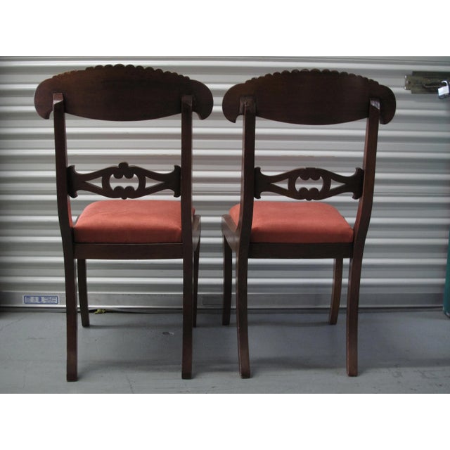 Regency Style Parlor Chairs Red Upholstery - a Pair | Chairish