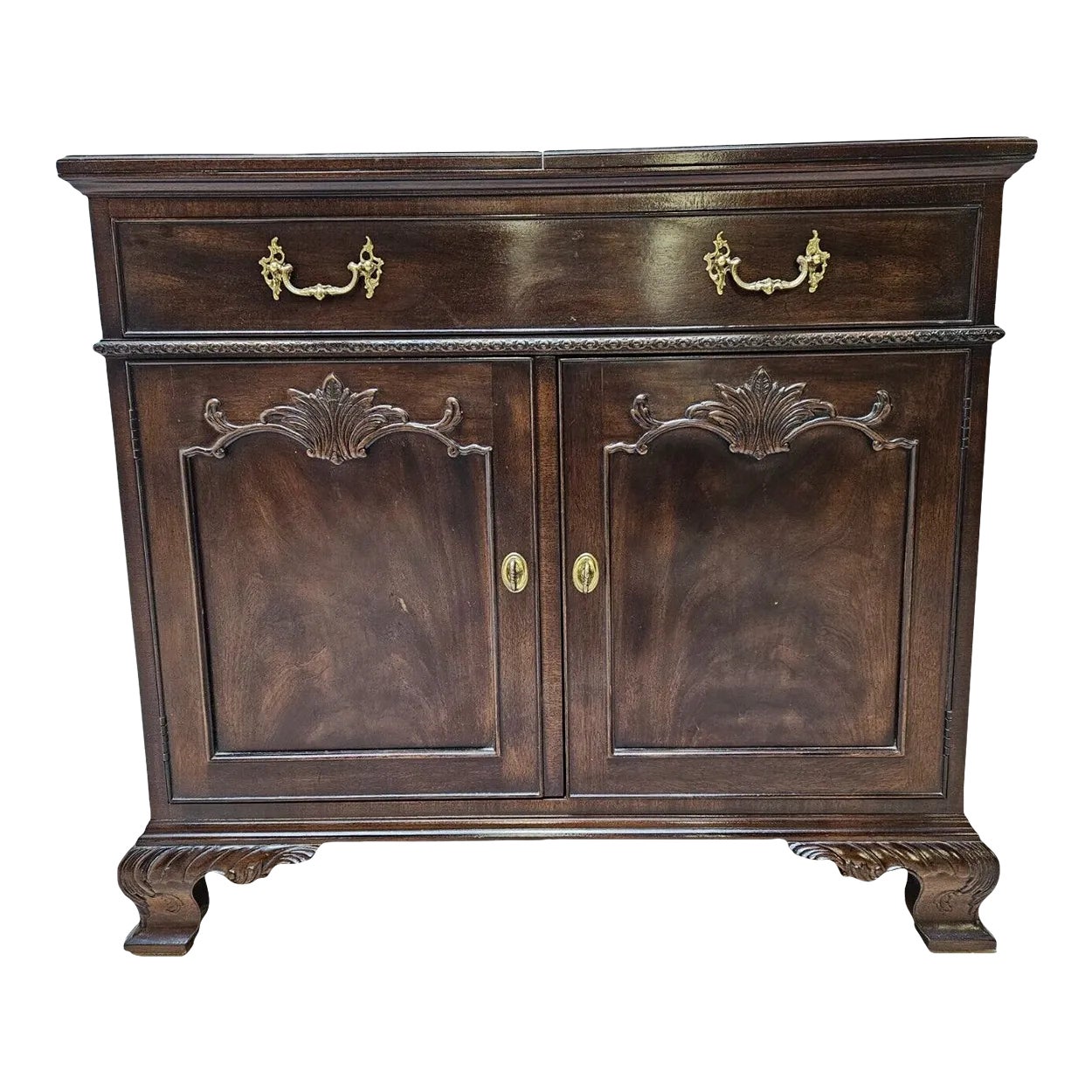 1990s Henredon Rittenhouse Square Chippendale Server Sideboard Mahogany ...