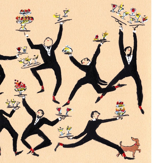 "Waiter Dance" Contemporary Original Whimsical Print by Pauline de ...