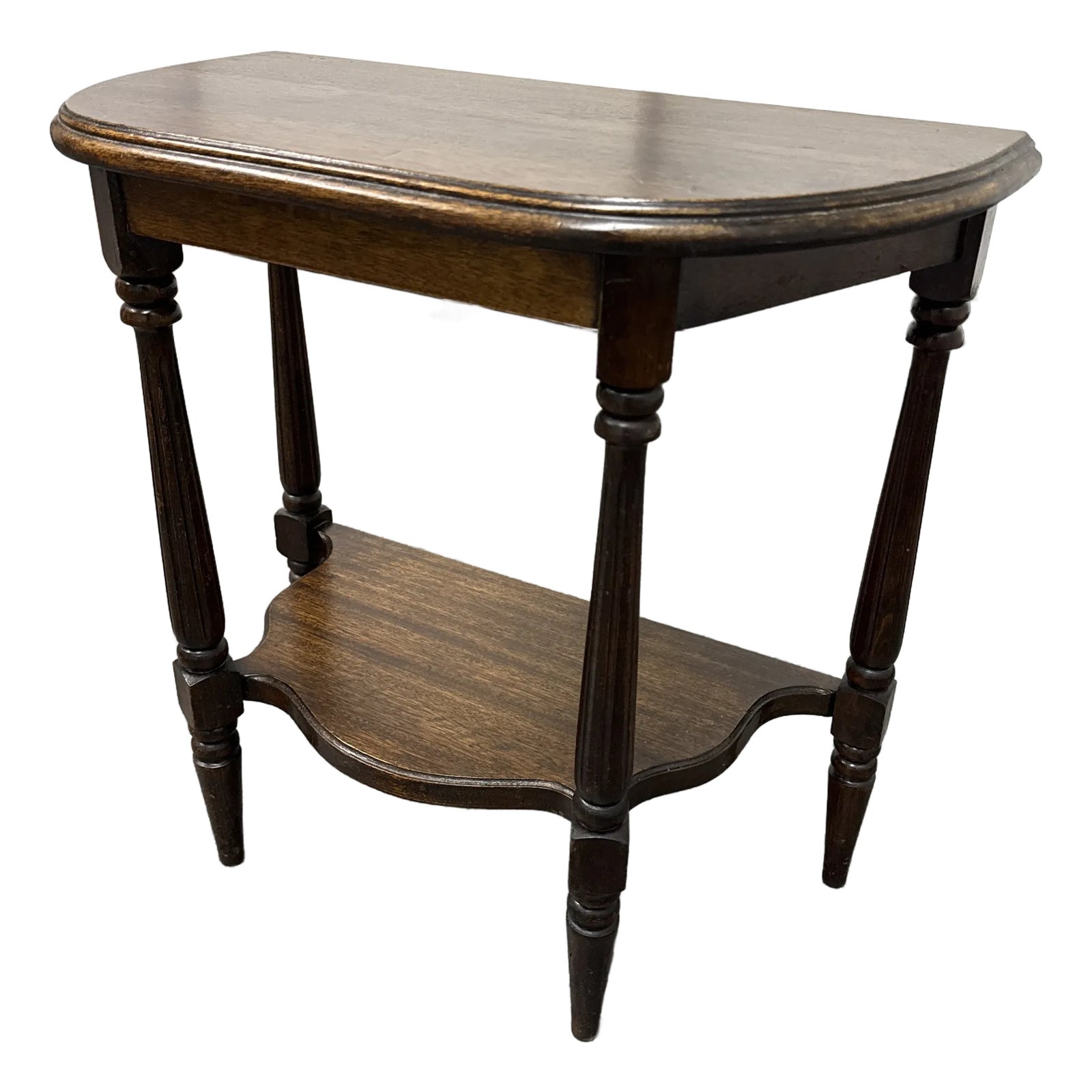 Vintage Tiered Traditional Entry Way Console Table | Chairish