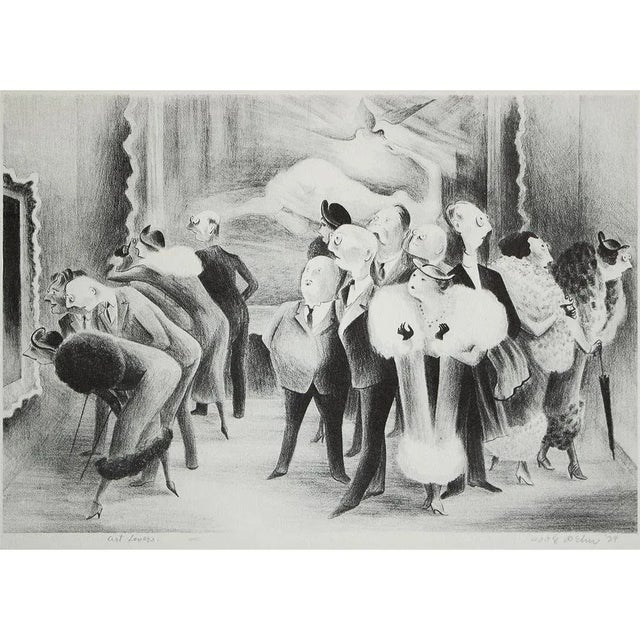 1939 After Adolf Dehn "Art Lovers", First Edition Period Lithograph ...