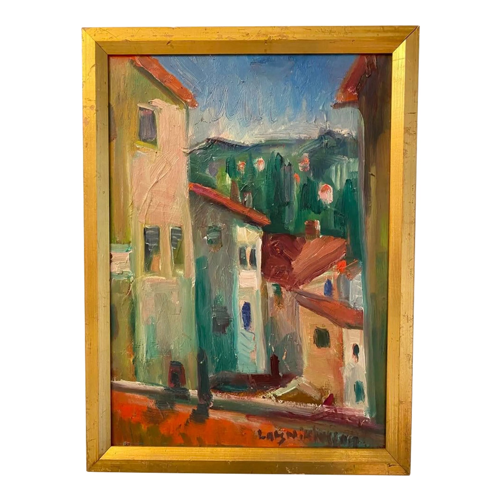 Scandinavian Artist, Lars Niklasson, Oil on Board, Village Scene ...