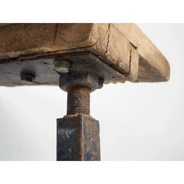 Vintage Wood and Iron Work Table, 1920 | Chairish