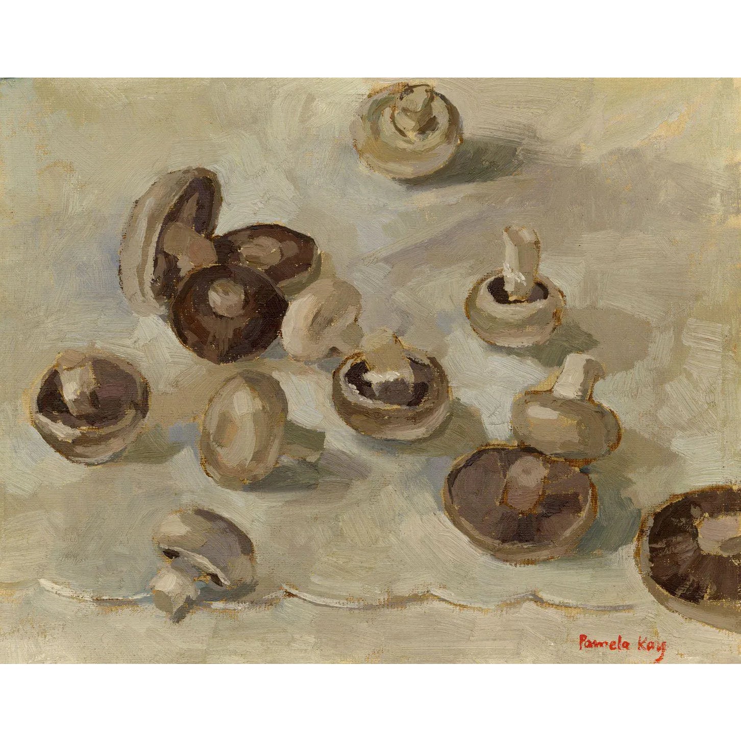 Pamela Kay RWS, Mushrooms Study, 20th Century, Oil Painting | Chairish