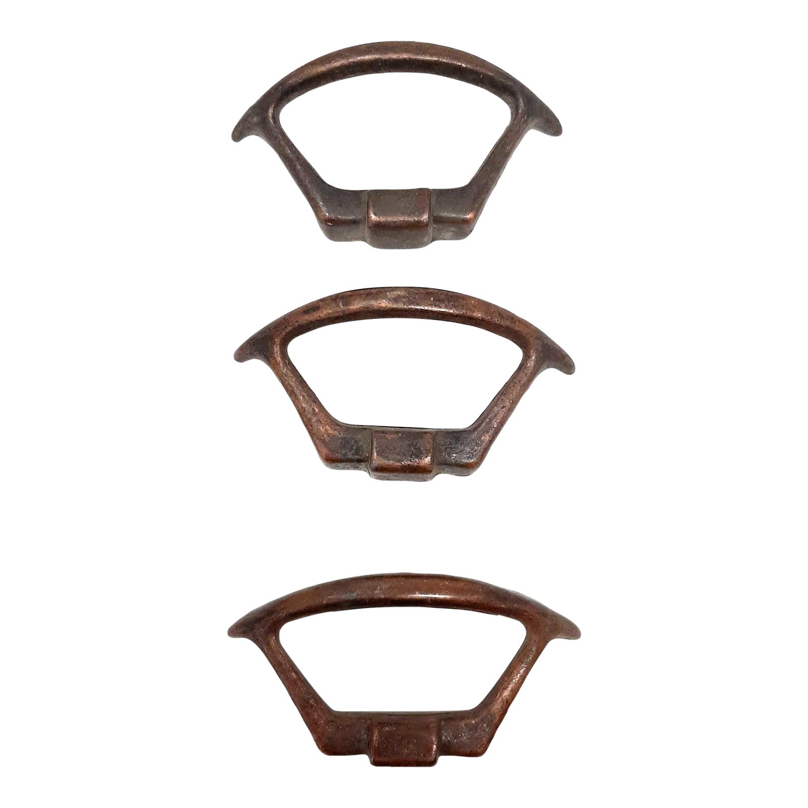 Late 19th Century Hardware 3" Modern Buckle Style Pulls - Set of 3 ...