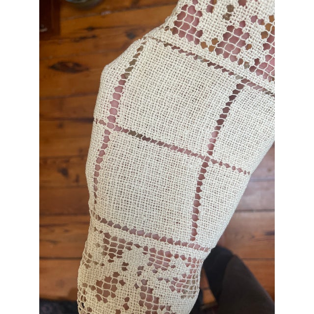 Antique Filet Crochet Darned Lace Table Runner | Chairish