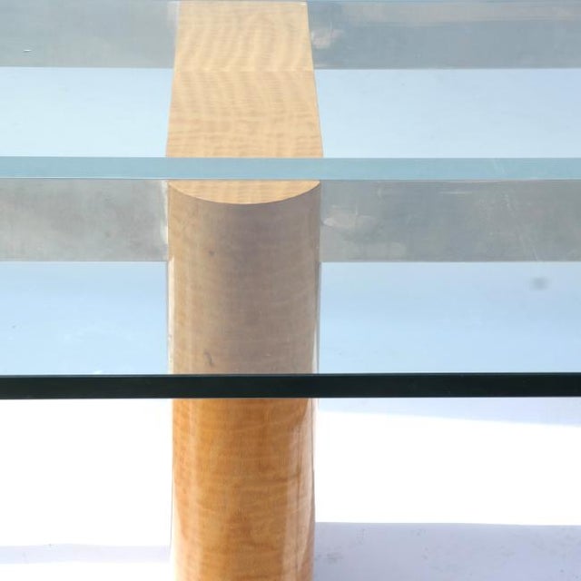 Handmade Drop Leaf Glass Top Dining Table by Vladamir Kagan for Kagan ...