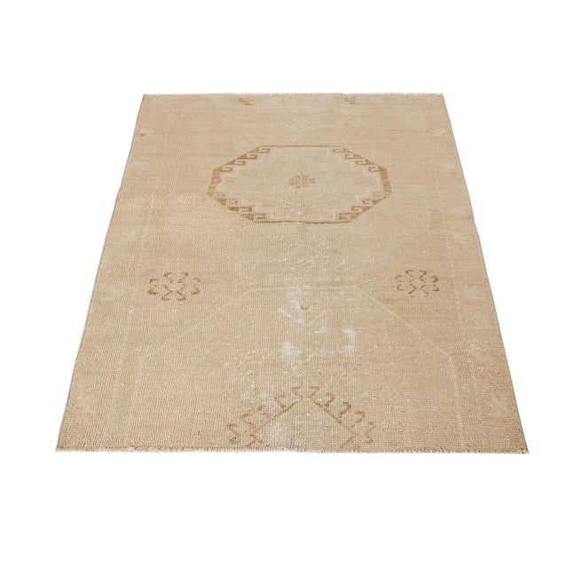 Small Vintage Washed Out Wool Rug | Chairish