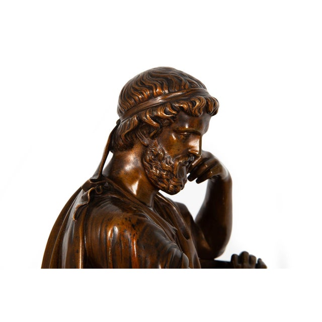 Antique French Bronze Sculpture of Philosopher “Zeno of Elea” by Eugene ...