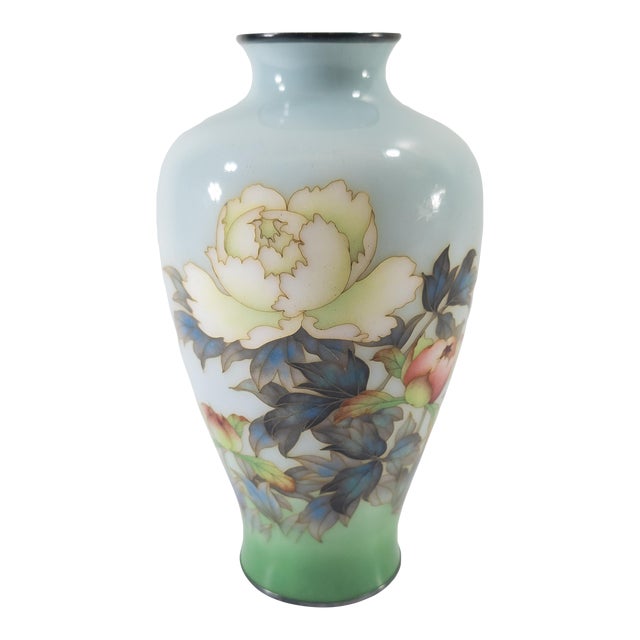 20th Century Japanese Cloisonne Floral Vase by Ando Jubei | Chairish