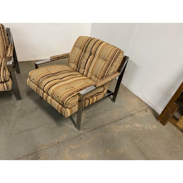 Pair of Mid-Century Modern Cy Mann Flat Bar Lounge Chairs | Chairish