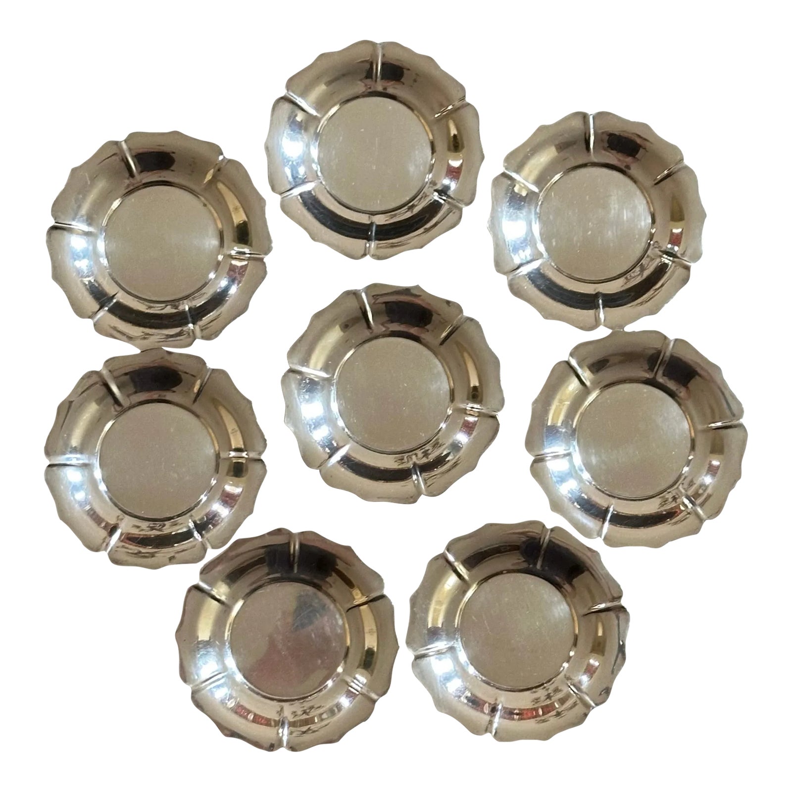 Richard Dimes Sterling Silver Butter Pats, Antique | Chairish