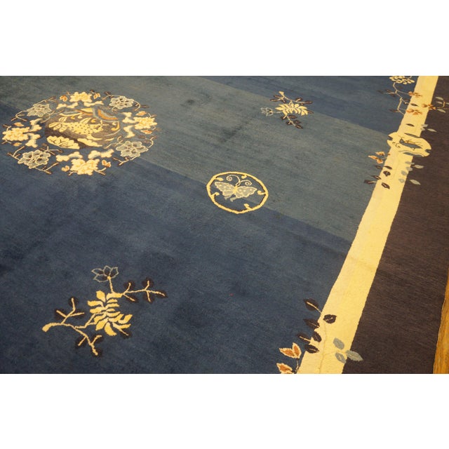 A Royal Blue Background Color With Lovely Floral Border Antique Chinese ...