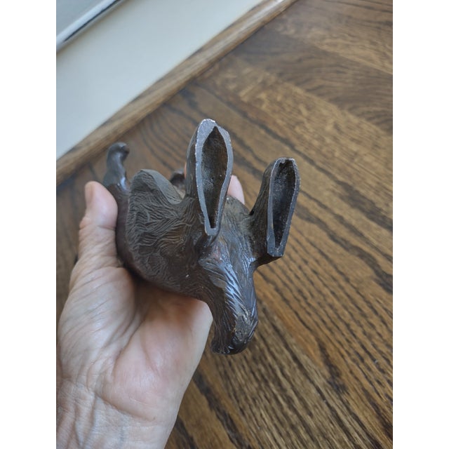 1980s Vintage Bronze Bunny Rabbit Sculpture | Chairish