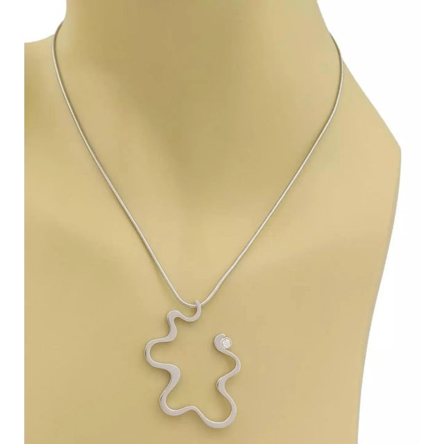 22133 - Tiffany & Co Frank Gehry Equus Diamond 18k White Gold Pendant ...