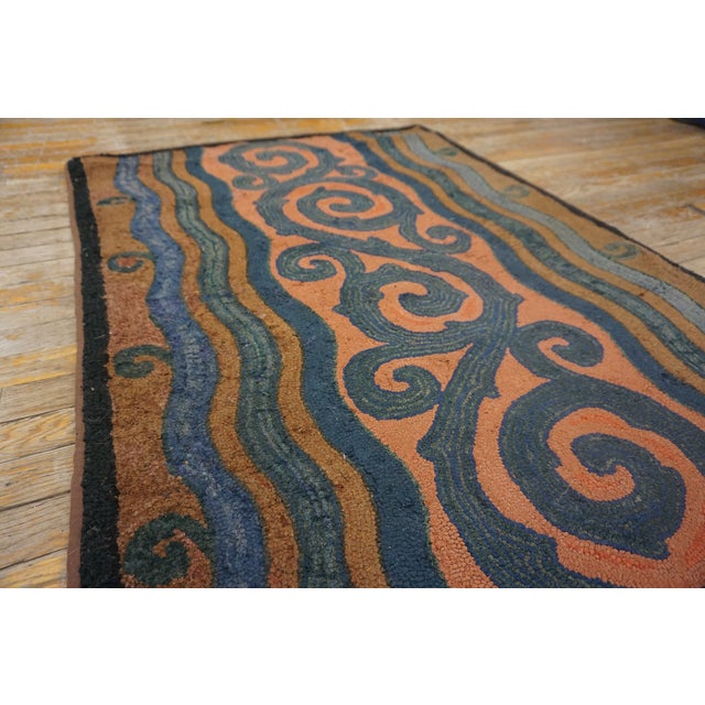 Early 20th Century American Hooked Rug ( 3' X 5'3" - 92 X 160 ) | Chairish