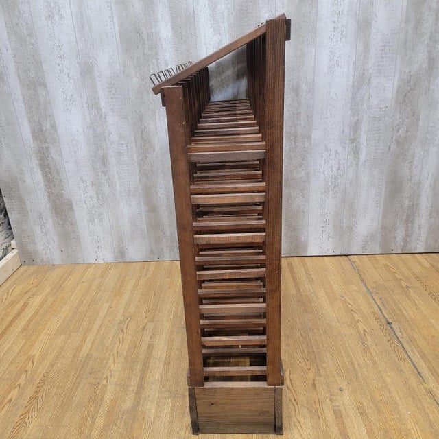 Vintage Mid Century Wood Slatted Wine Rack | Chairish