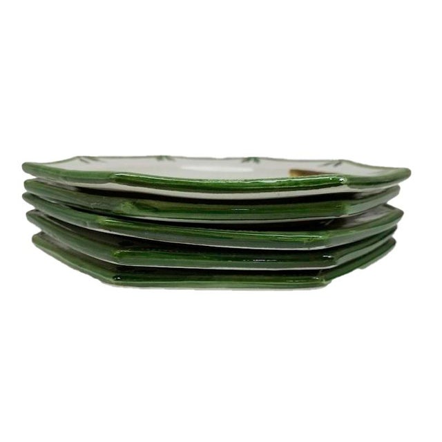 Mid 20th Century Meiselman Set of 5 Italian Crackleware Octagonal Bird ...