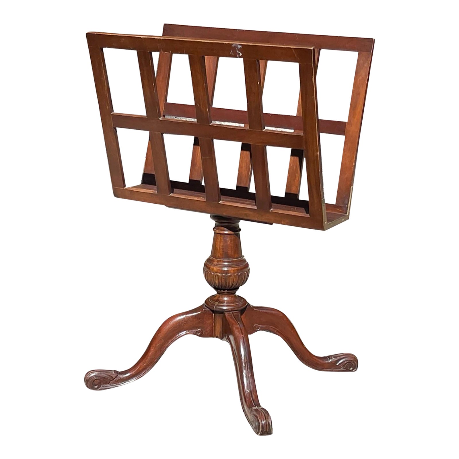 19th Century Antique Victorian Mahogany Double-Sided Folio Stand | Chairish