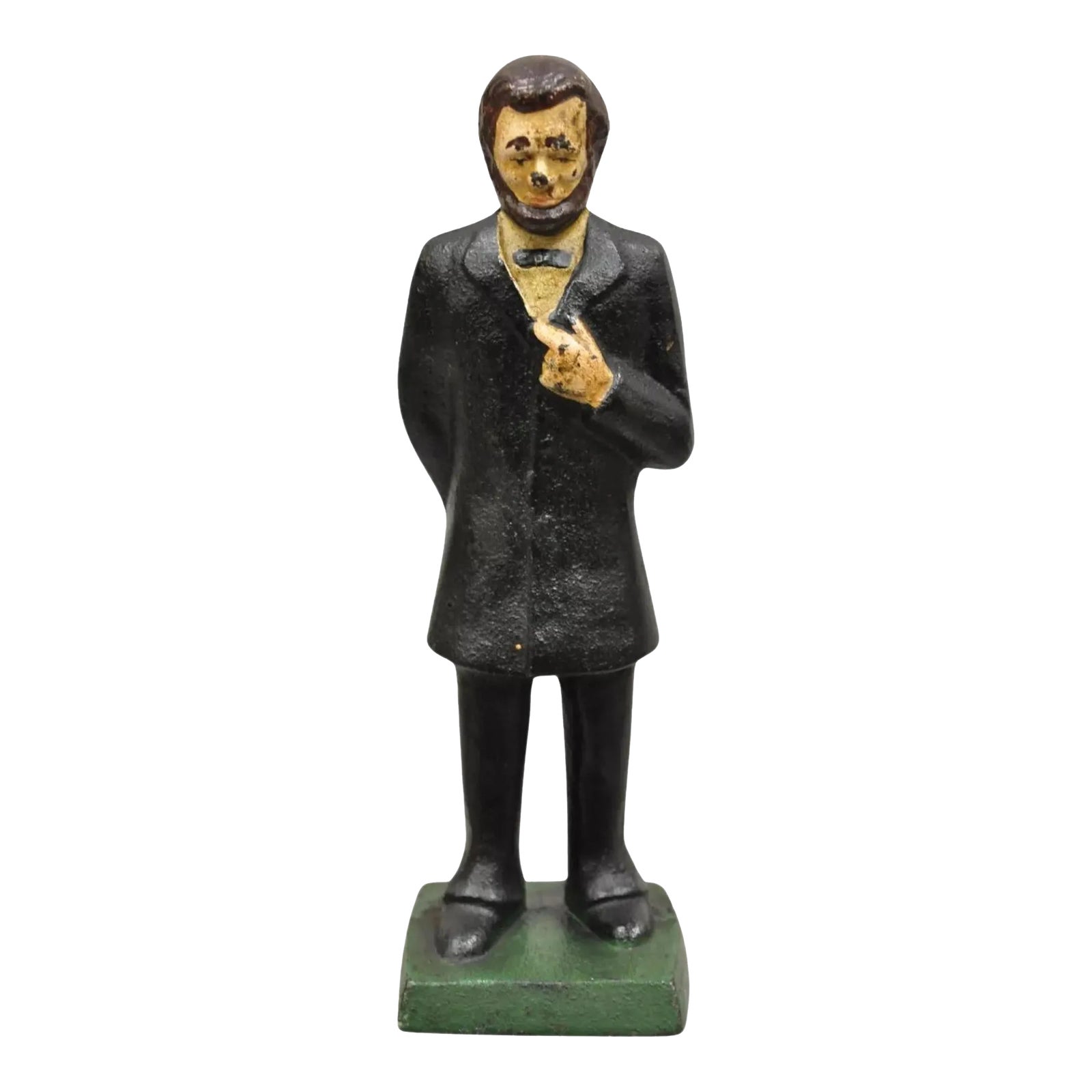 Antique Victorian Cast Iron Honest Abe Abraham Lincoln Figural Painted ...