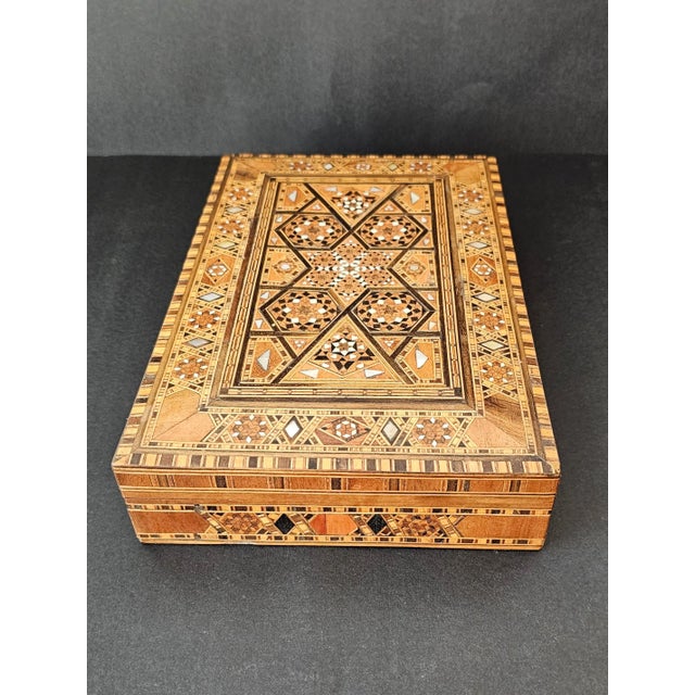 Vintage Middle Eastern Syrian Damascus Arabesque Mosaic Marquetry ...