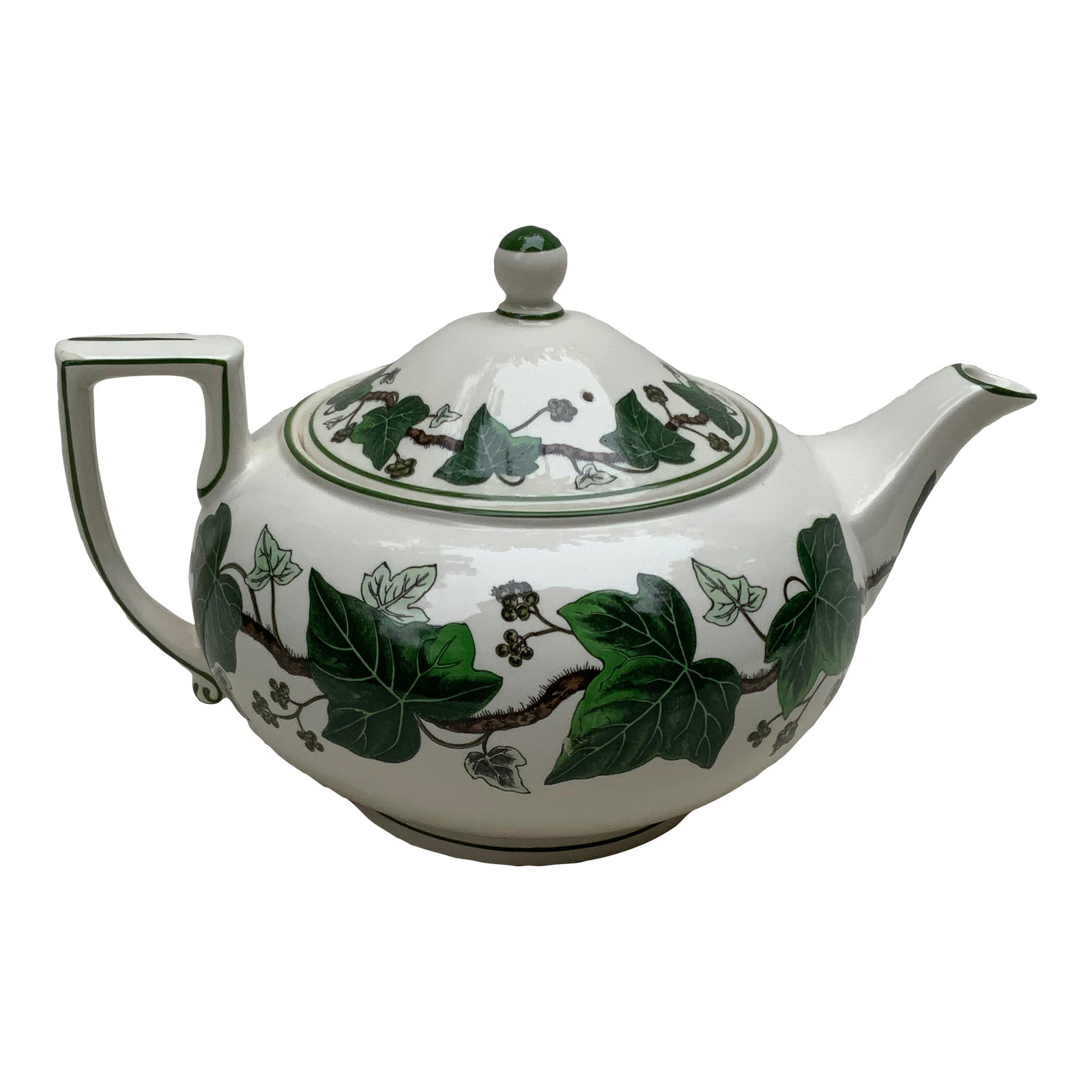 Wedgwood Napoleon Ivy Pattern Tea Pot Large | Chairish