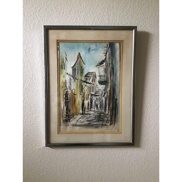 Vintage Zvi Raphaeli Impressionist Jerusalem Street Scene Watercolor ...