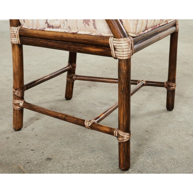 Set of Six McGuire Rattan Loop Back Dining Armchairs | Chairish