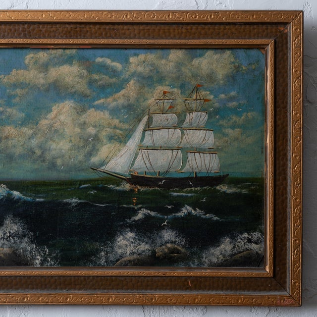 American Folk Art Ship Painting, 1927 | Chairish