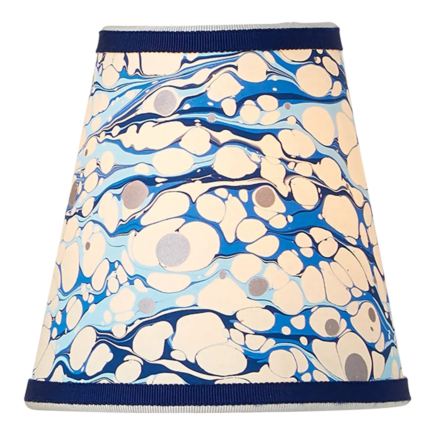 Currey & Company Marble Blue Lace Paper Tapered Chandelier Shade | Chairish