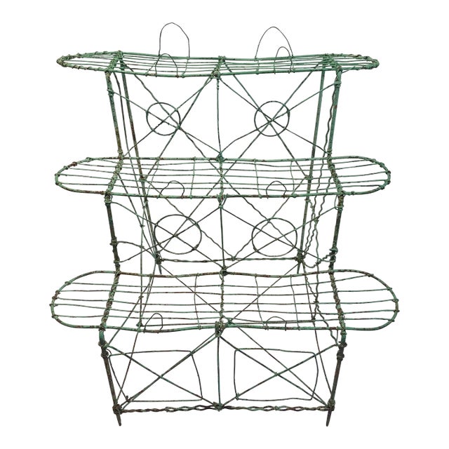 1920s Victorian Three Tiered Wire Plant Stand | Chairish