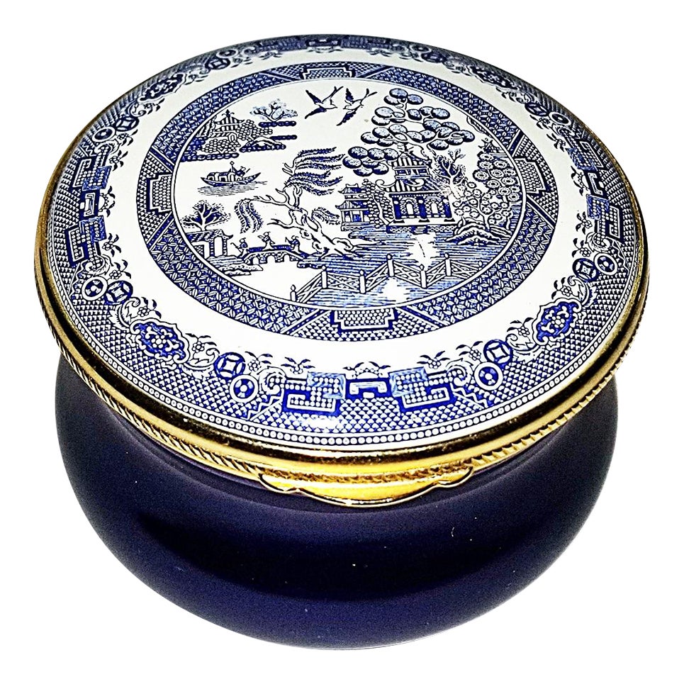 1960s Spode Staffordshire Round Trinket Box | Chairish