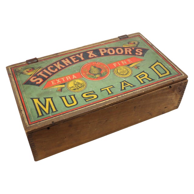 Antique Americana Country Store Mustard Crate | Chairish