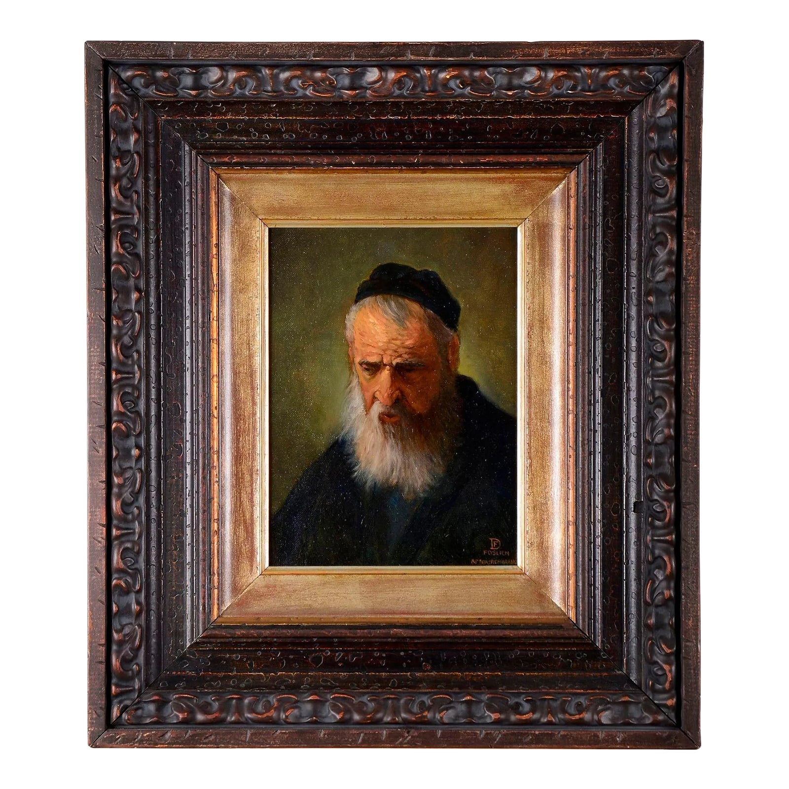 Dirk Foslien "Rembrandt's Father" After Rembrandt Oil Painting on ...
