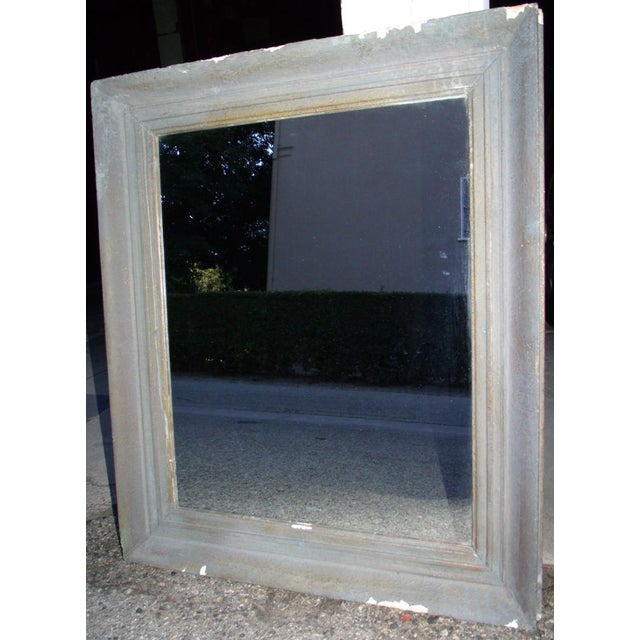 Vintage Gray Frame Mirror - 28'' x 33'' | Chairish